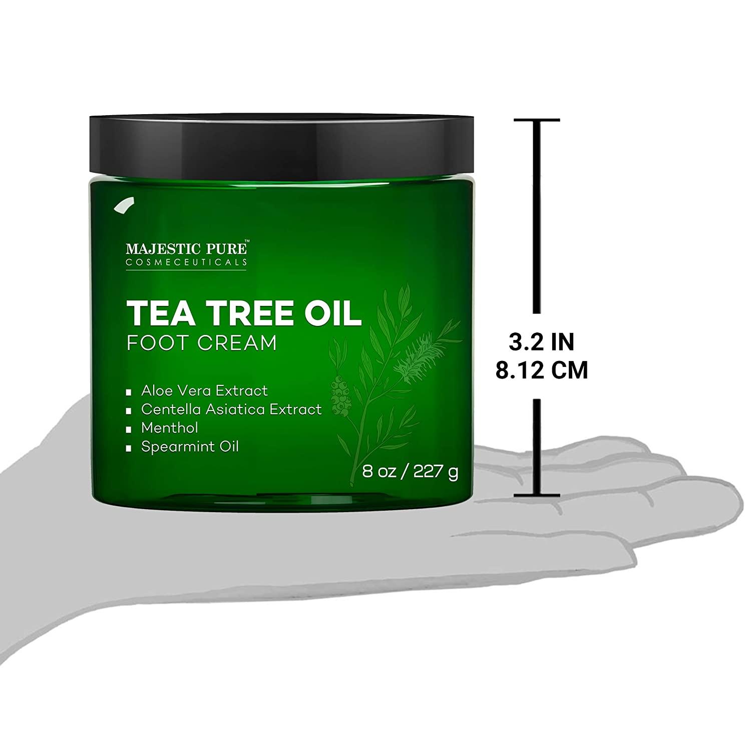 Majestic Pure Athlete's Foot Cream with Tea Tree Oil, Aloe & Spearmint ...