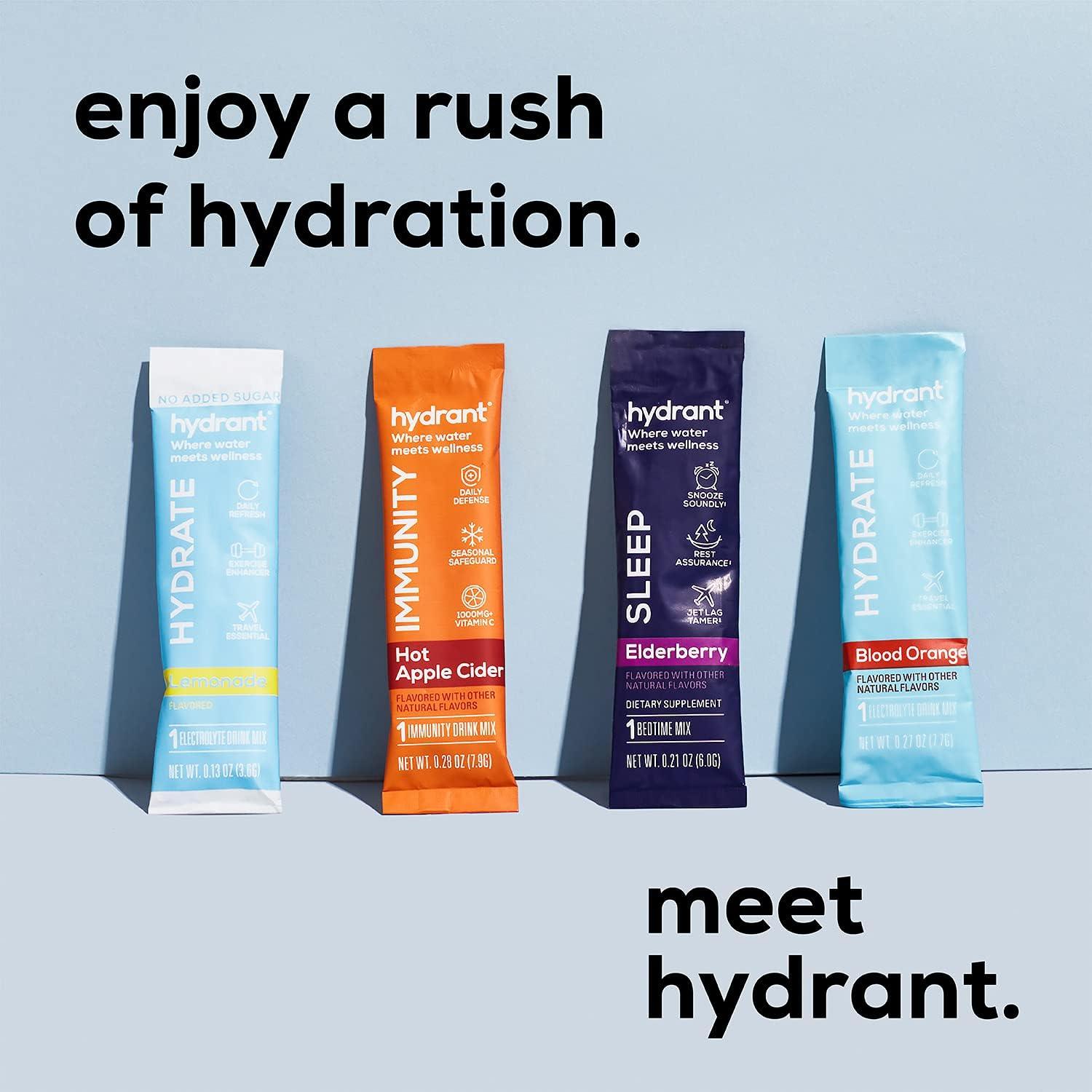 HYDRANT Hydrate Electrolyte Powder Drink Mix - Blood Orange 30 Stick ...