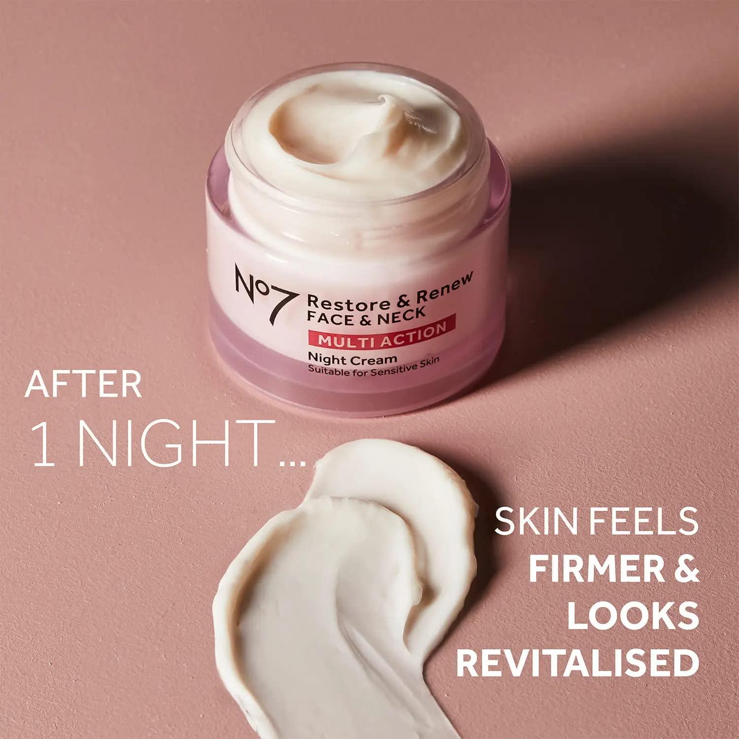No7 Restore & Renew Multi Action Face & Neck Night Cream - Collagen ...