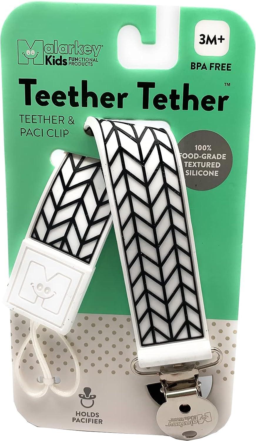 Malarkey Kids Chew Cube Baby Toy with Teether Tether - Black | BPA Free ...