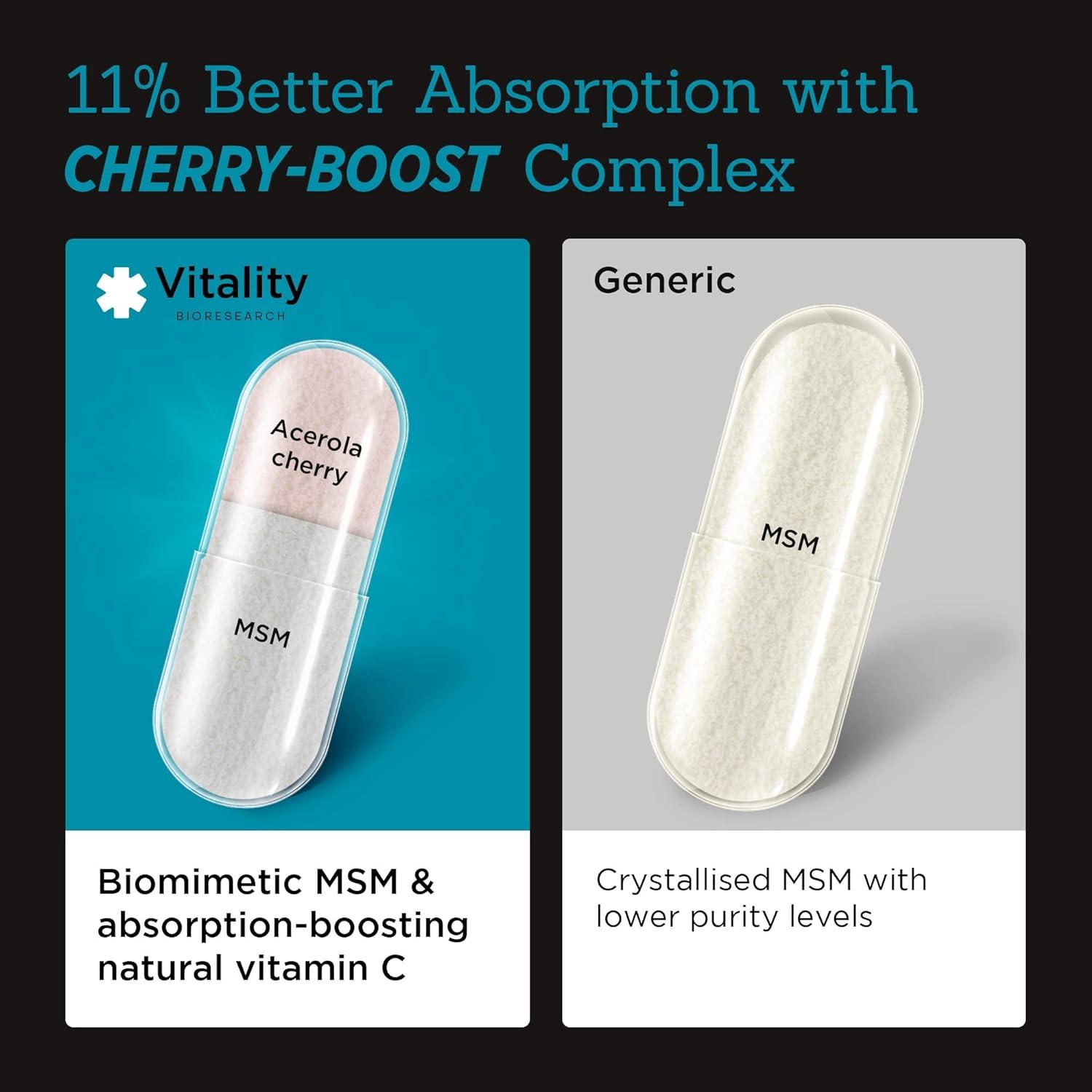 MSM Supplement 1300mg with Natural Vitamin C from Acerola - Supports ...