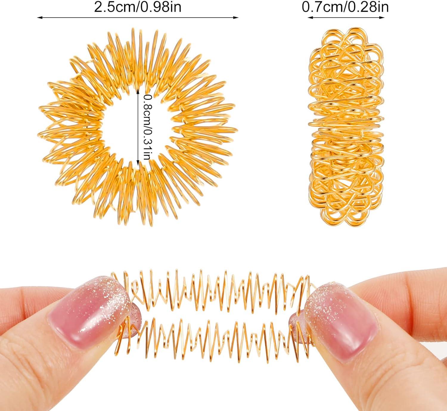TonyG-P 14-Piece Acupressure Massage Rings Set | Finger Stress Relief ...