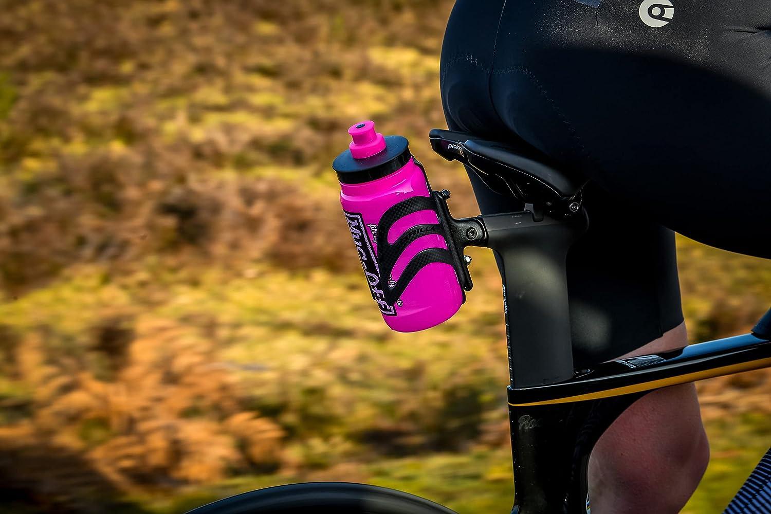 Muc-Off Elite Fly Pink Water Bottle 550ml - Lightweight BPA-Free Sports Bottle with Ergonomic ...