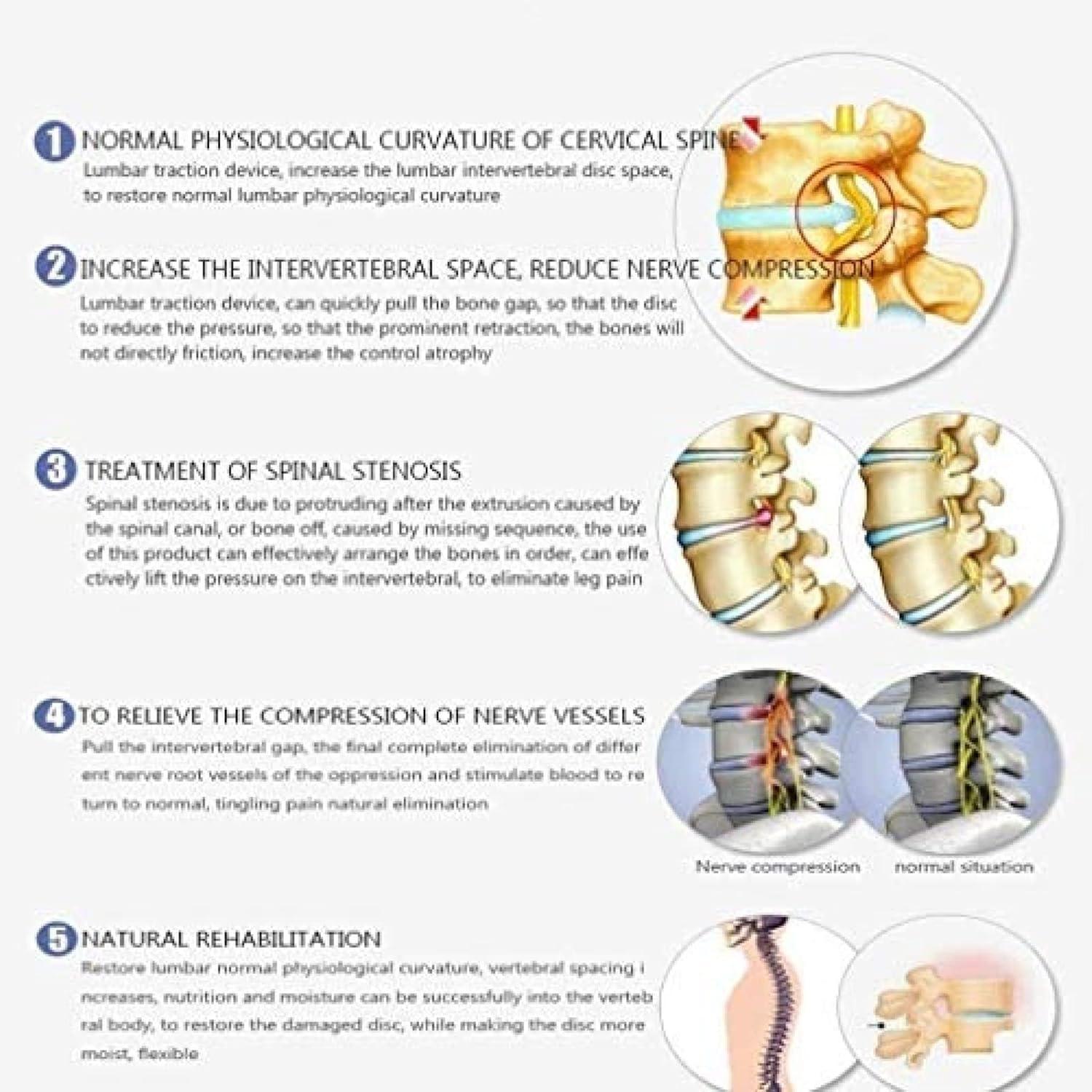 Back Lumbar Traction Device for Bed Spine Posture Corrector Home Use ...