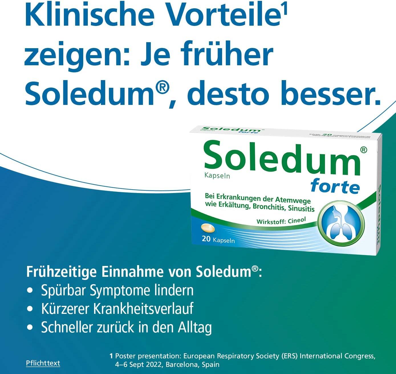 Soledum Capsules Forte | 50 Cold Relief Capsules with Cineole for ...