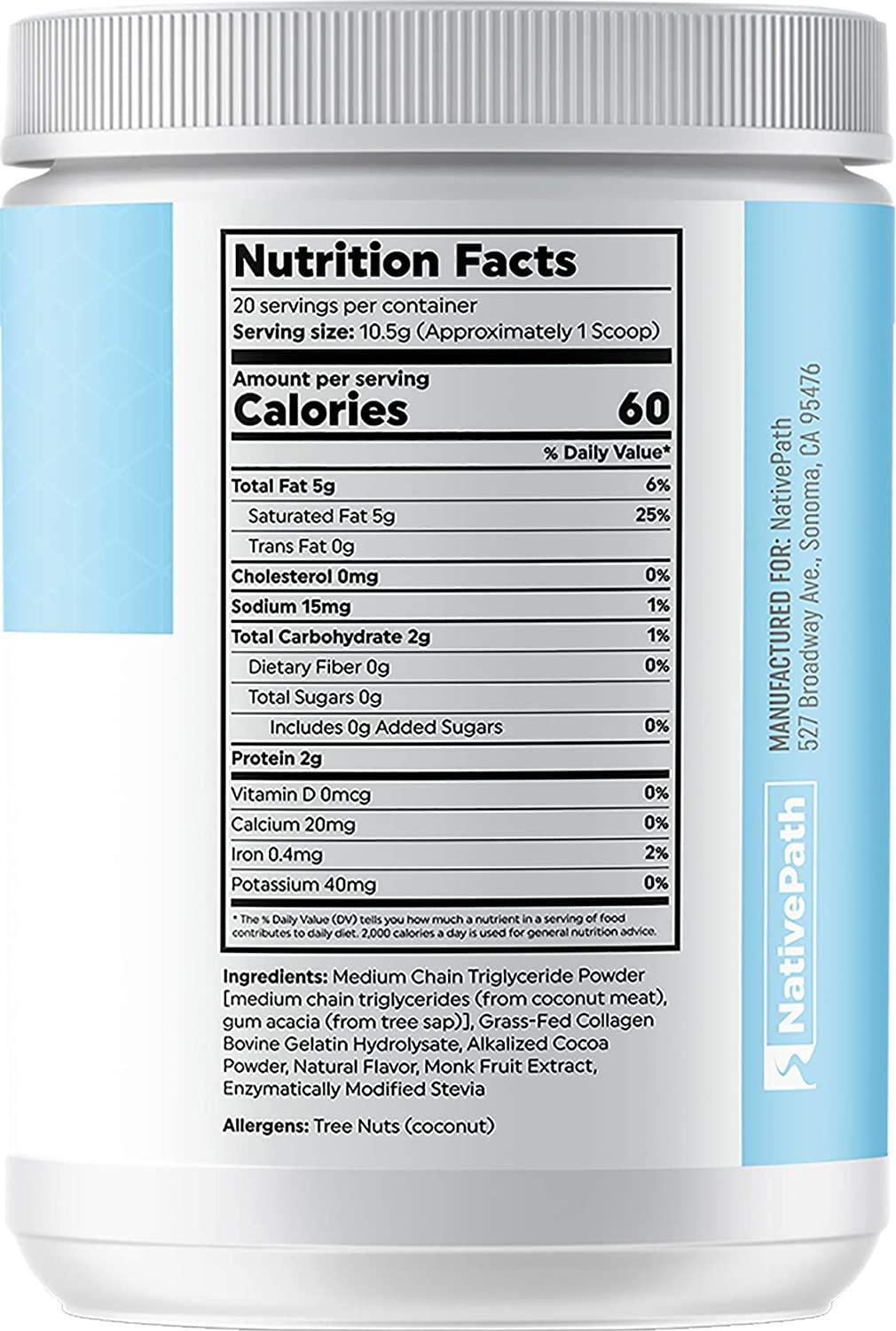 NativePath Mocha Latte Collagen Coffee Creamer - Grass-Fed Collagen ...