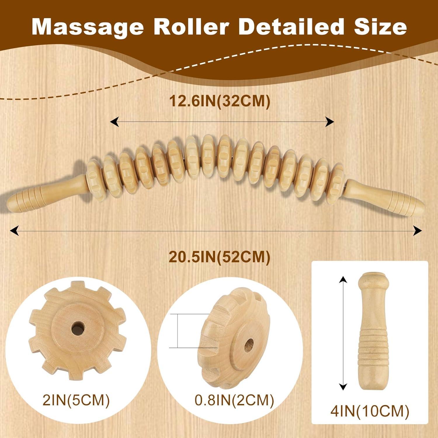 Altamenjor Wooden Fascia Roll - Gua Sha Massage Roller for Muscle ...