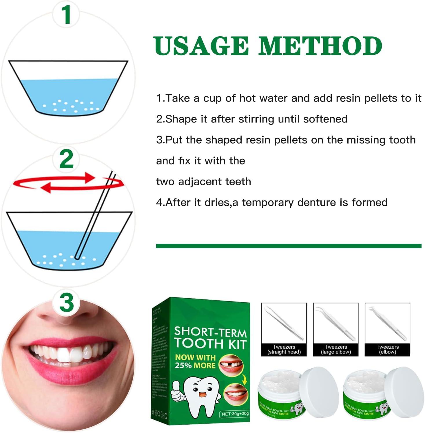 Funnaura Teeth Filling Repair Kit Permanent with Tweezers Temporary ...