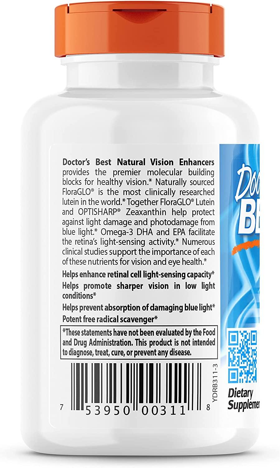 Doctor's Best Natural Vision Enhancers with FloraGlo Lutein - 60 ...