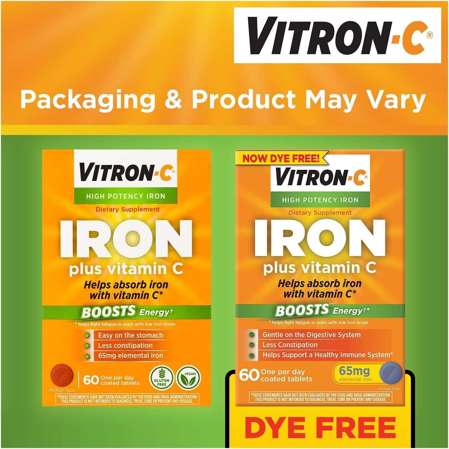 Vitron-C High Potency Iron Supplement Tablets - 60 Tablets | Buy Now ...