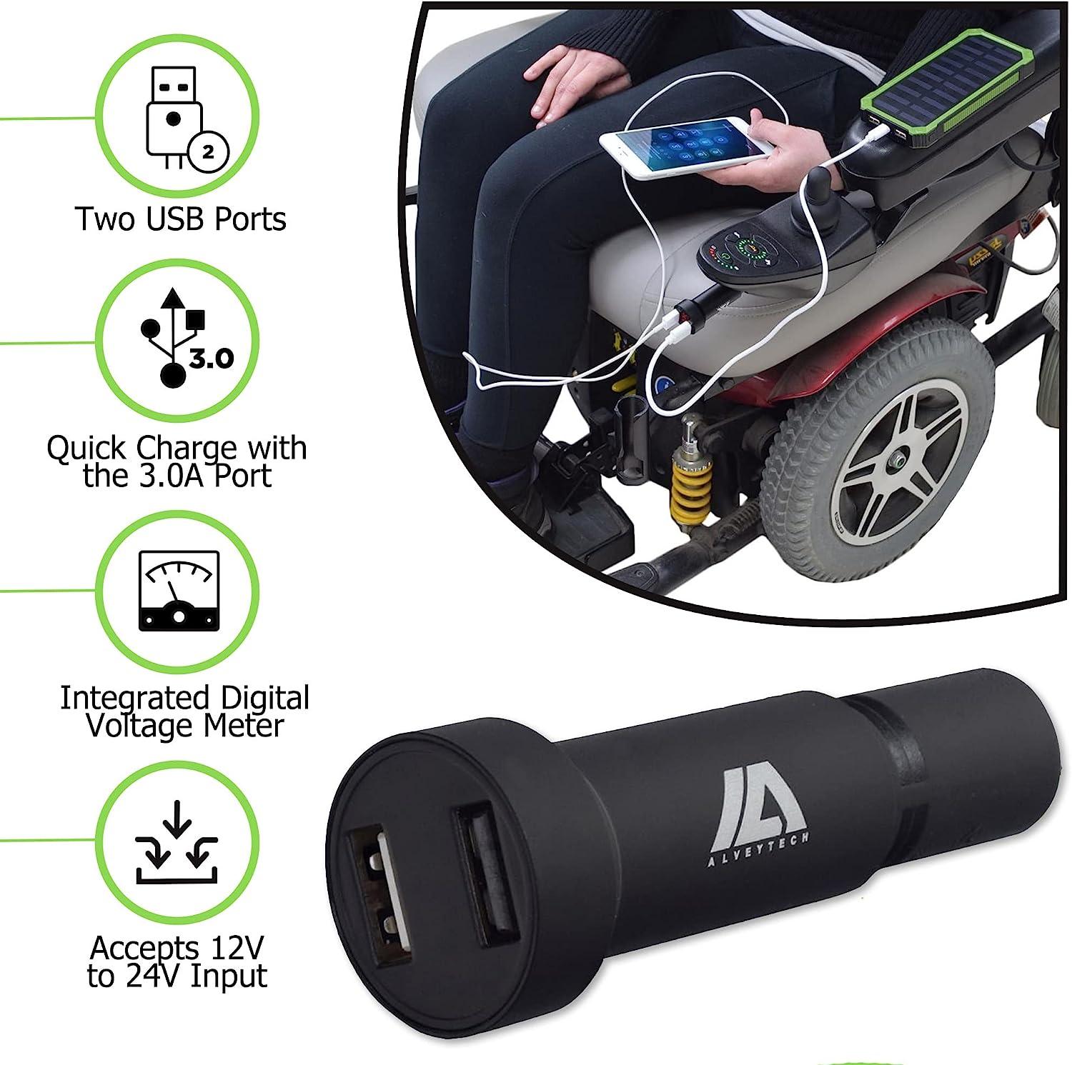 AlveyTech XLR Dual Port USB Charging Adapter with Digital Voltage Meter ...