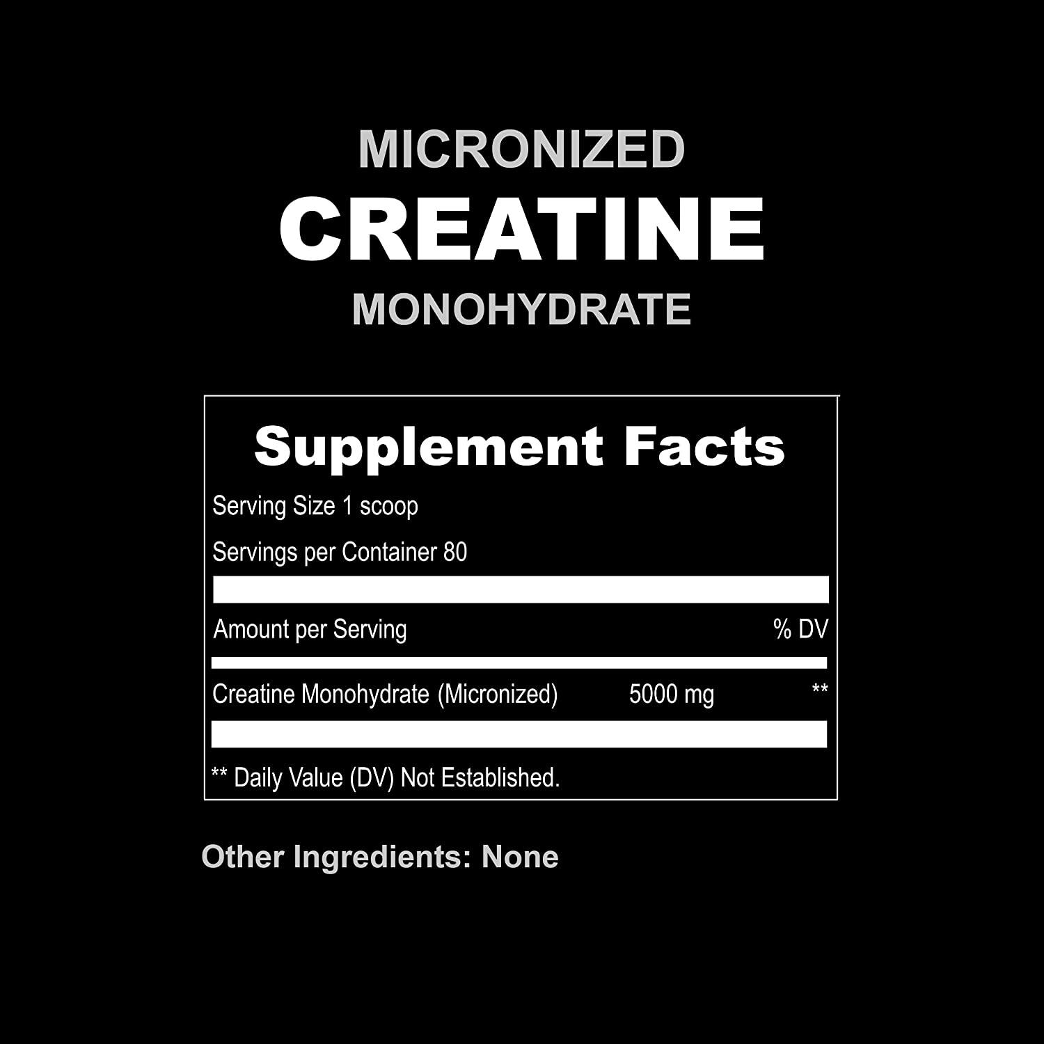 Micronized Creatine Monohydrate Powder 400 G - Unflavored Vegan ...