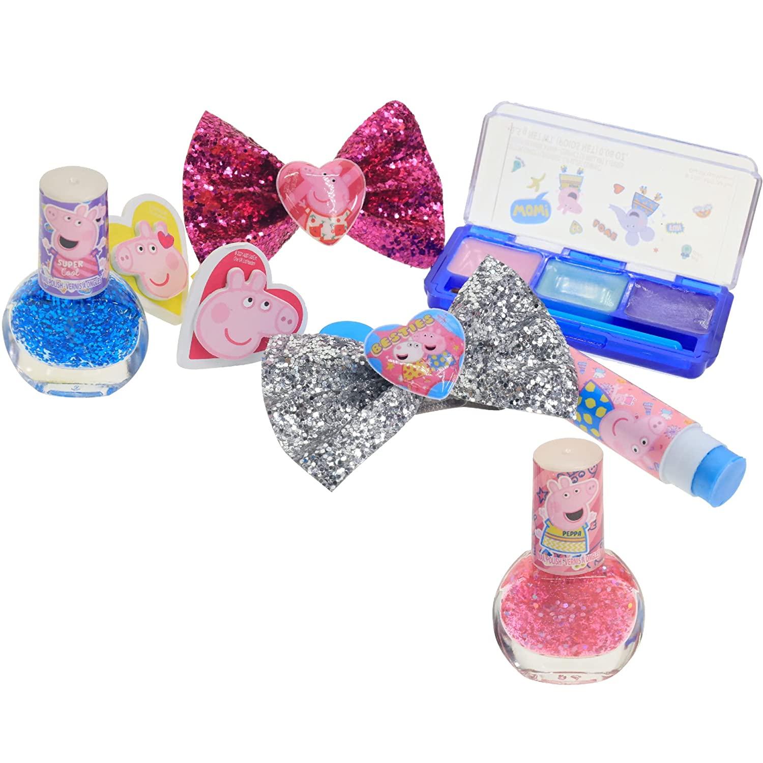 Peppa Pig Townley Girl Backpack Makeup Set for Kids - Lip Gloss, Nail ...