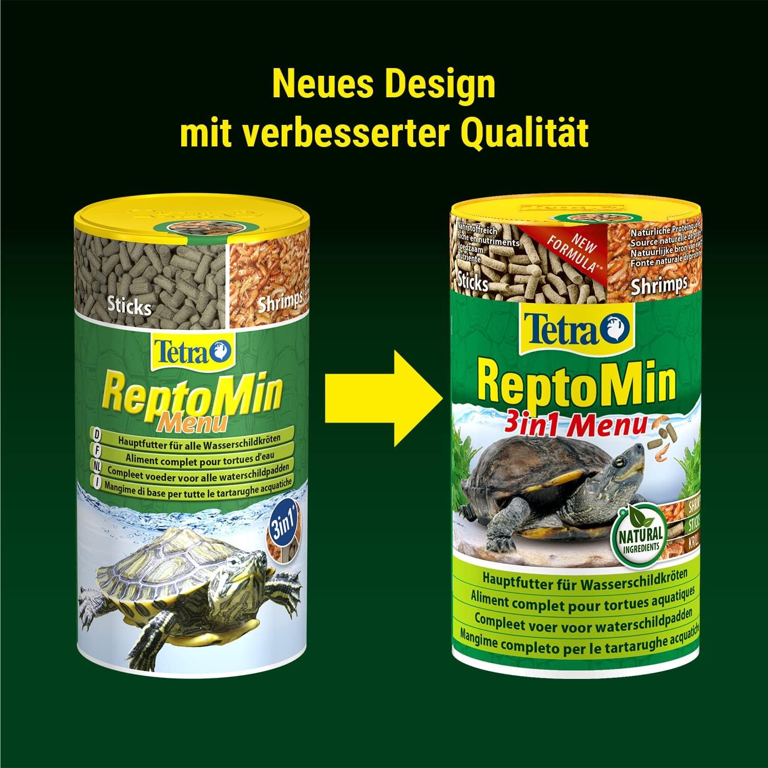 Tetra Reptomin Menu Turtle Feed - 3-in-1 Sticks Krill & Shrimp for ...