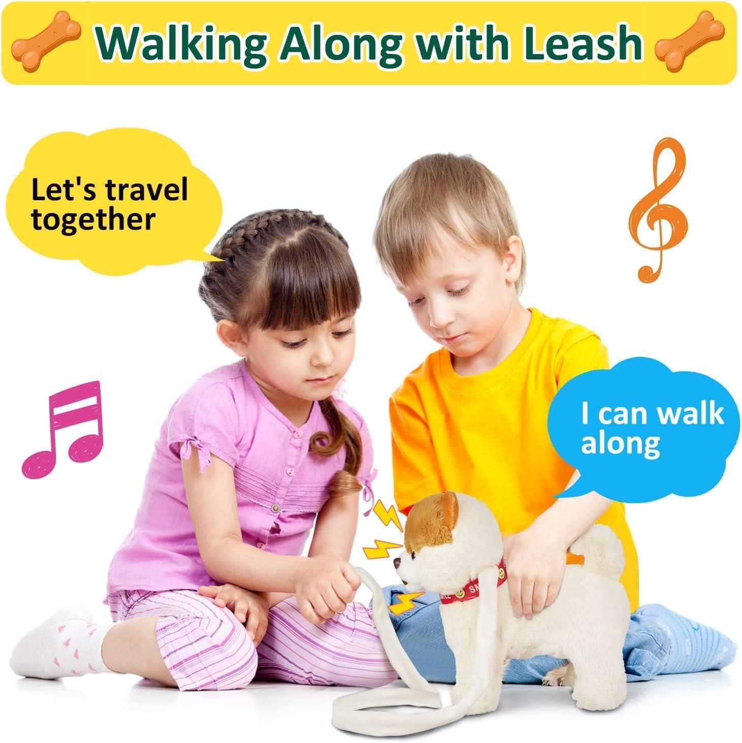 Marsjoy Walking Dog Toy - Interactive Musical Singing Puppy with Leash ...