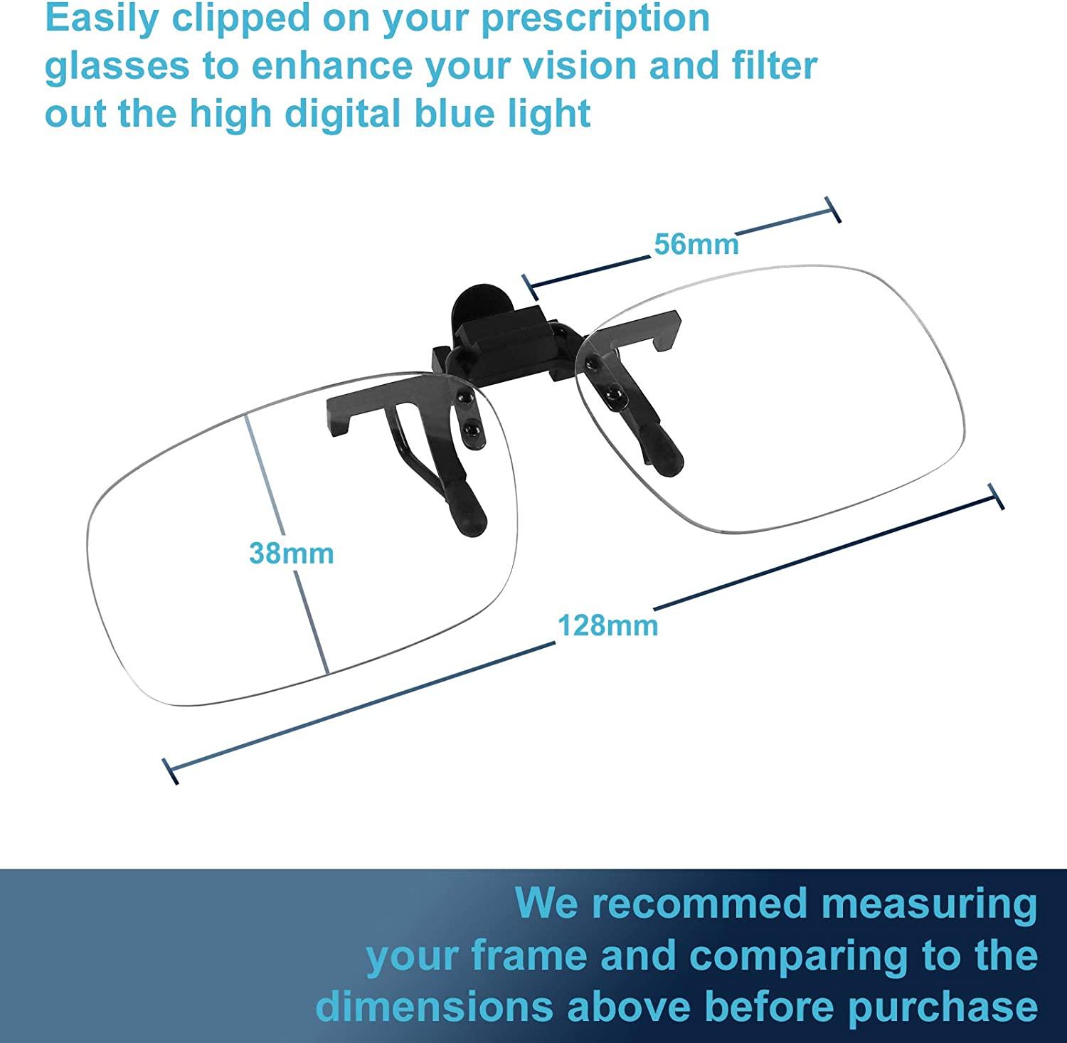 Blue Light Clip on Computer Glasses - Digital Eyestrain Relief for ...