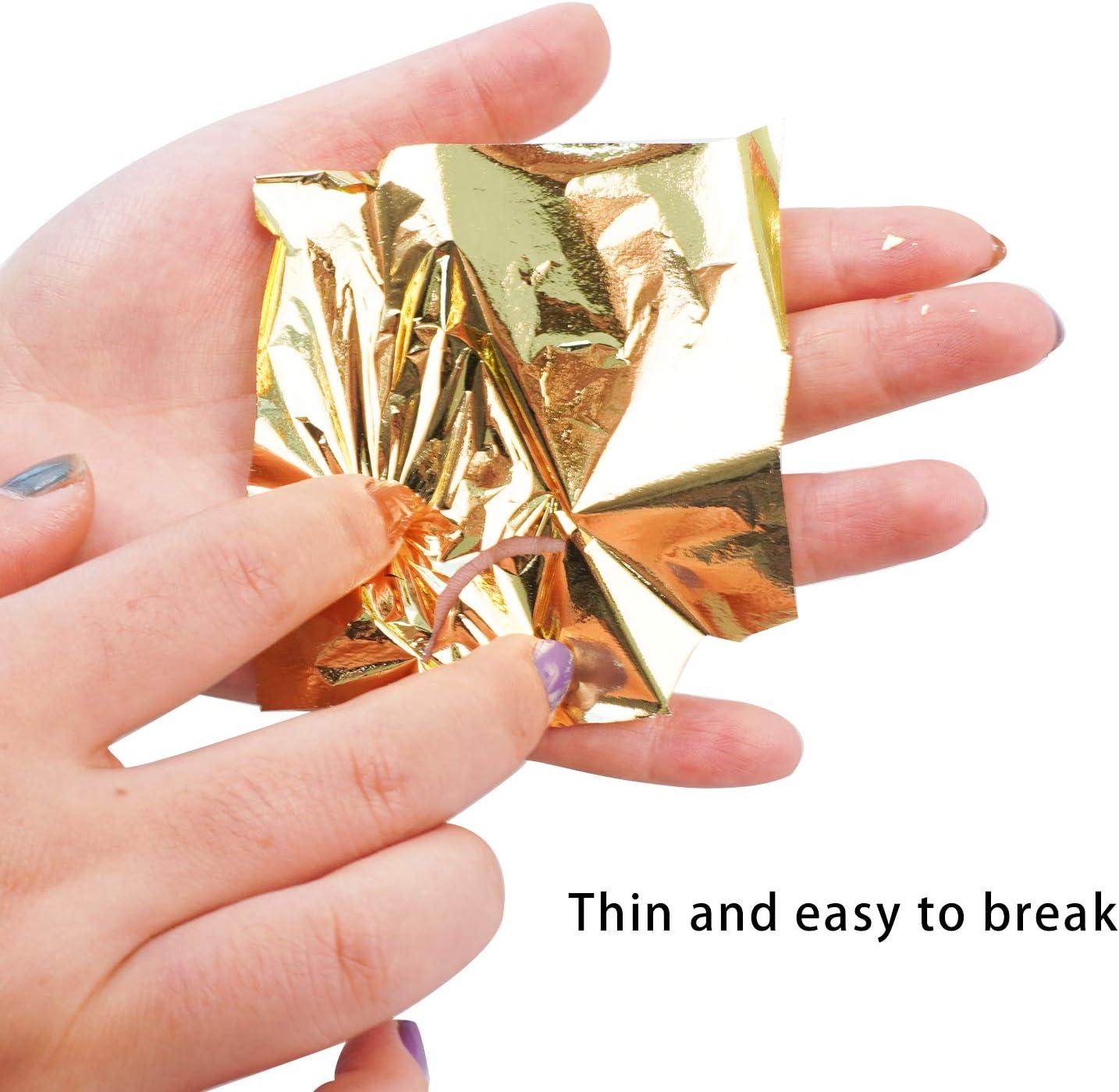 400 Pieces Imitation Gold Leaf Sheets | Multi-Color Silver Leaf Paper ...