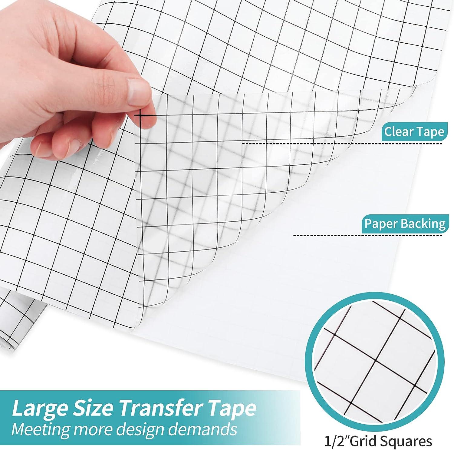 Clear Vinyl Transfer Tape Roll - 40FT x 12 with Black Grid - Ideal for ...