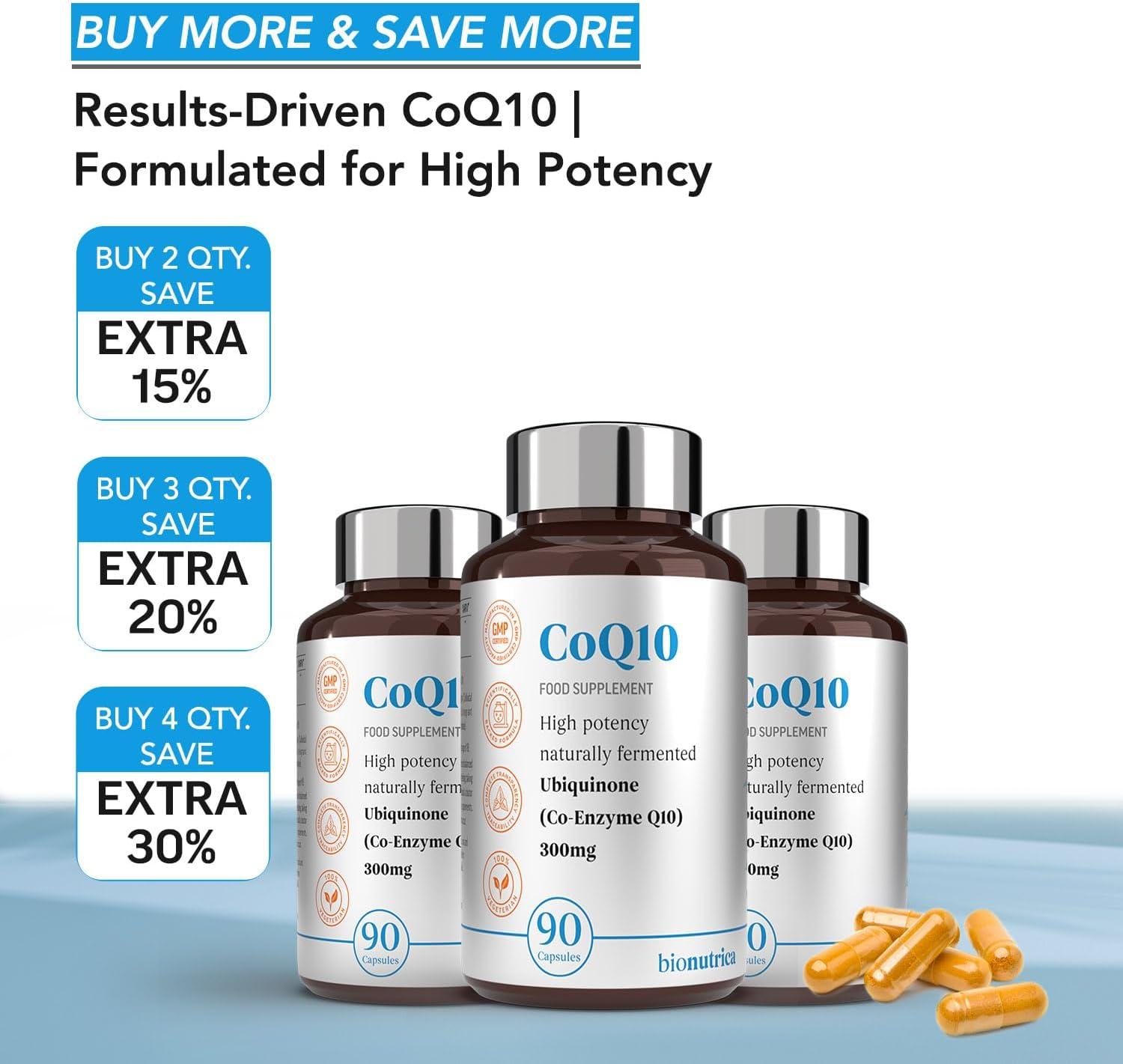 Coenzyme Q10 300mg- High Potency Naturally Fermented Ubiquinone High ...