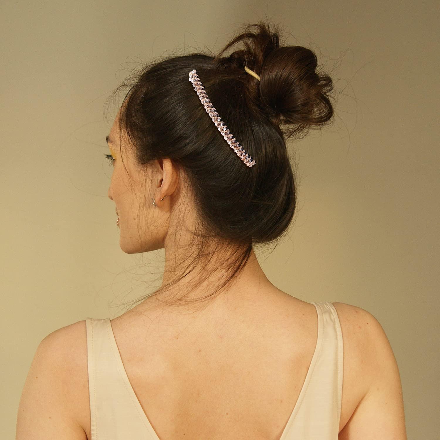 Cinaci 8 Pack Sparkly Glitter Hair Side Combs - Crystal Rhinestone Bun ...