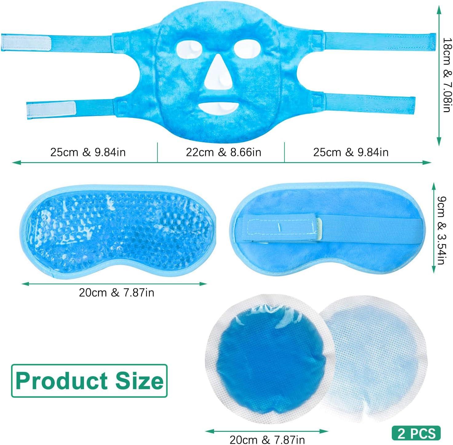 Cooling Face Mask Set with Hot and Cold Gel Packs Reusable Ice Face ...