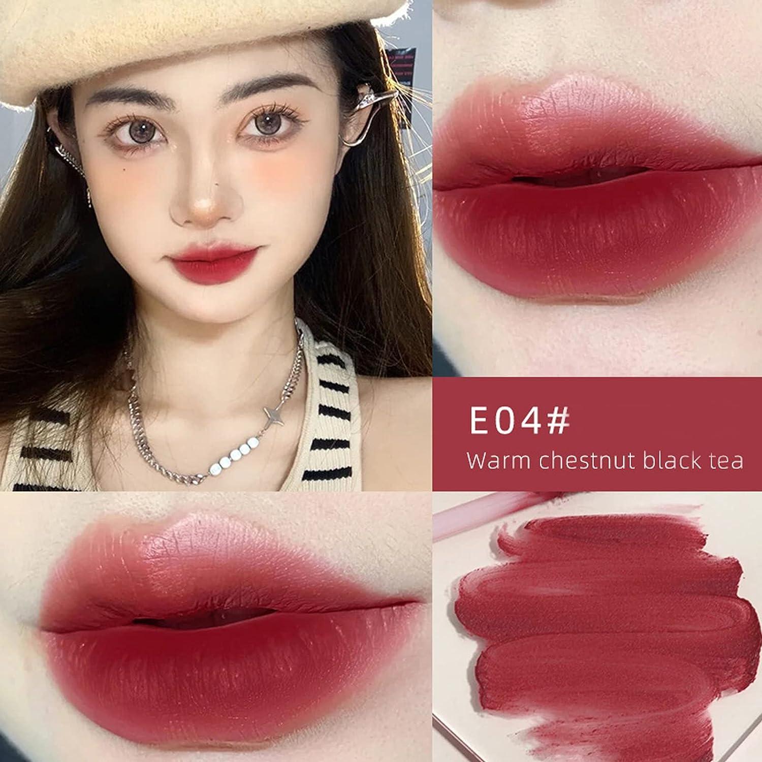 Domality 6 Colors Velvet Lipstick Set - Matte & Glitter Lip Mud Tint ...