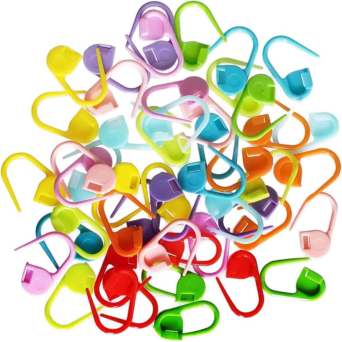 50 Colorful Knitting & Crochet Clips - Bulk Stitch Markers in 10 Colors ...
