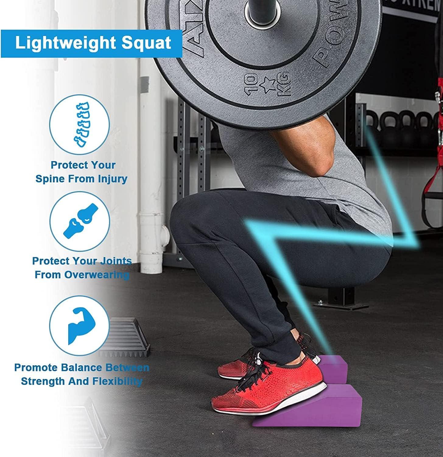 Violet Yoga Foam Wedge Blocks (Pair) - Supportive Wrist and Foot Wedges ...