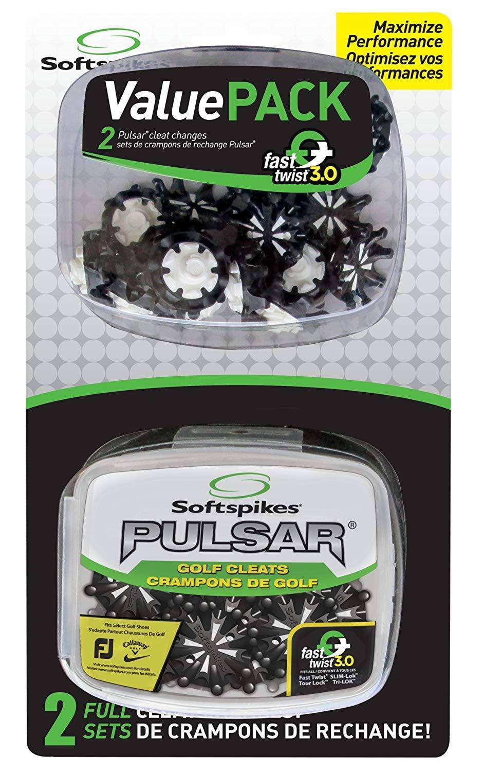 Softspikes Pulsar Golf Cleats Fast Twist 3.0 Value Pack Black | Buy Now ...
