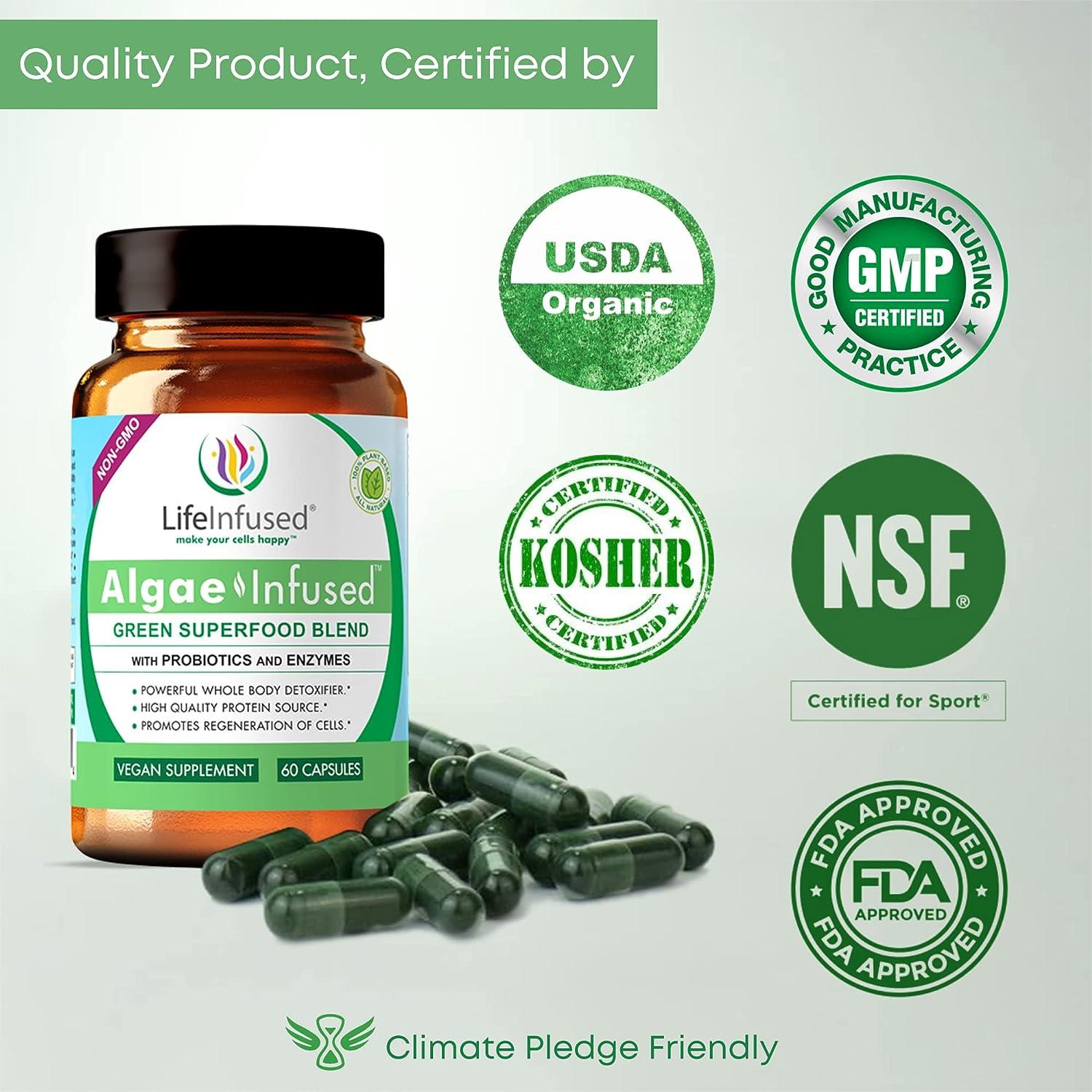 Life Infused Algae Infused - Premium Green Superfood Blend with Organic ...