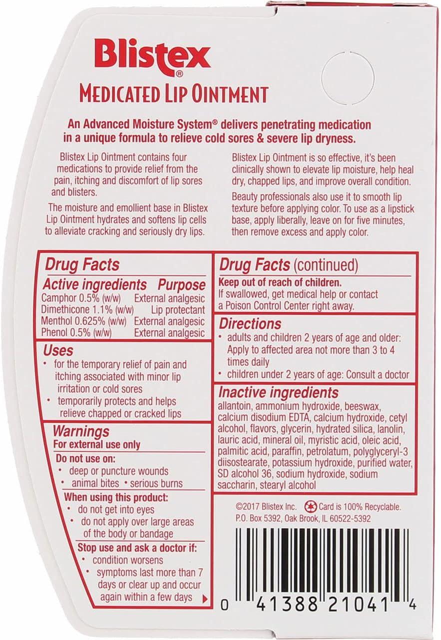 Blistex Medicated Lip Ointment Ingredients