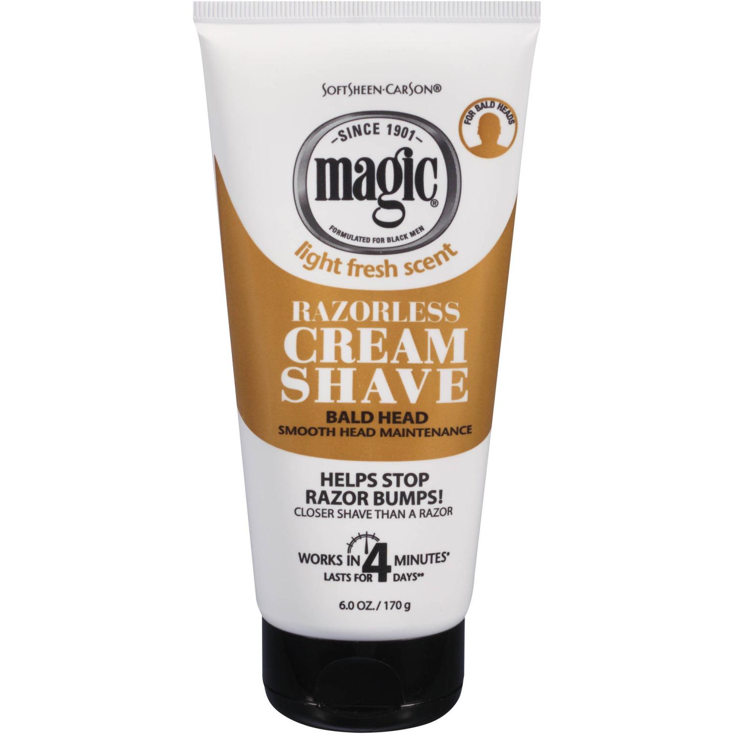 Magic Shave Razorless Cream Shave - Smooth Bald Head Maintenance ...