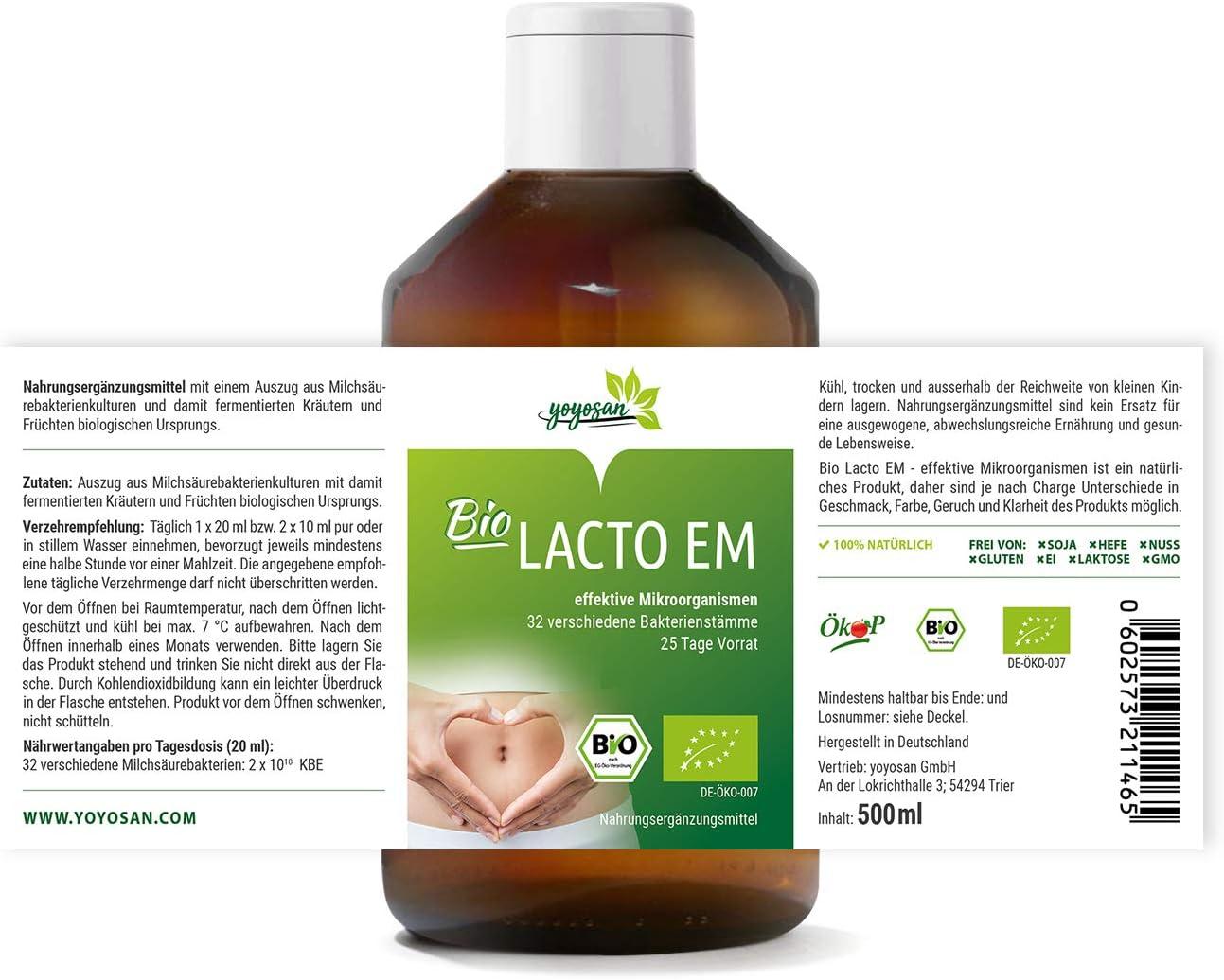 Yoyosan Lacto em Bio | 32 Living Bacterial Cultures | 100% Organic ...