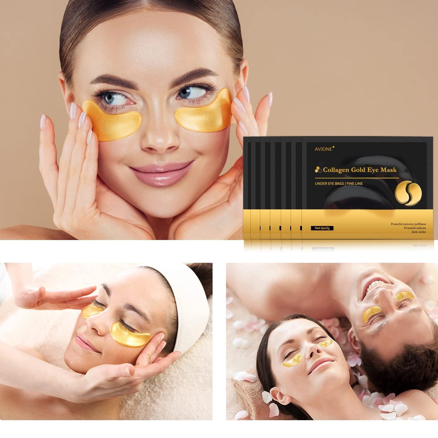 AVJONE 24K Gold Eye Mask - Reduce Puffy Eyes & Dark Circles, Minimize ...