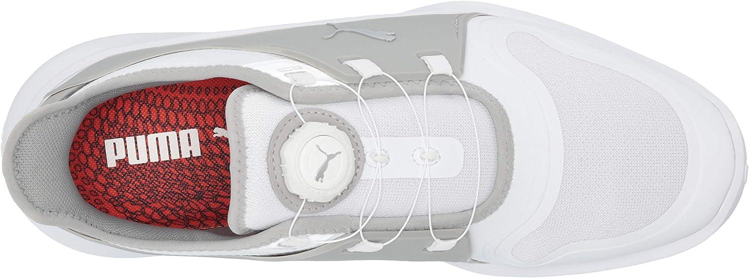 PUMA Men's Ignite Fasten8 Disc Golf Shoe 10.5 - Puma White/Silver/High ...