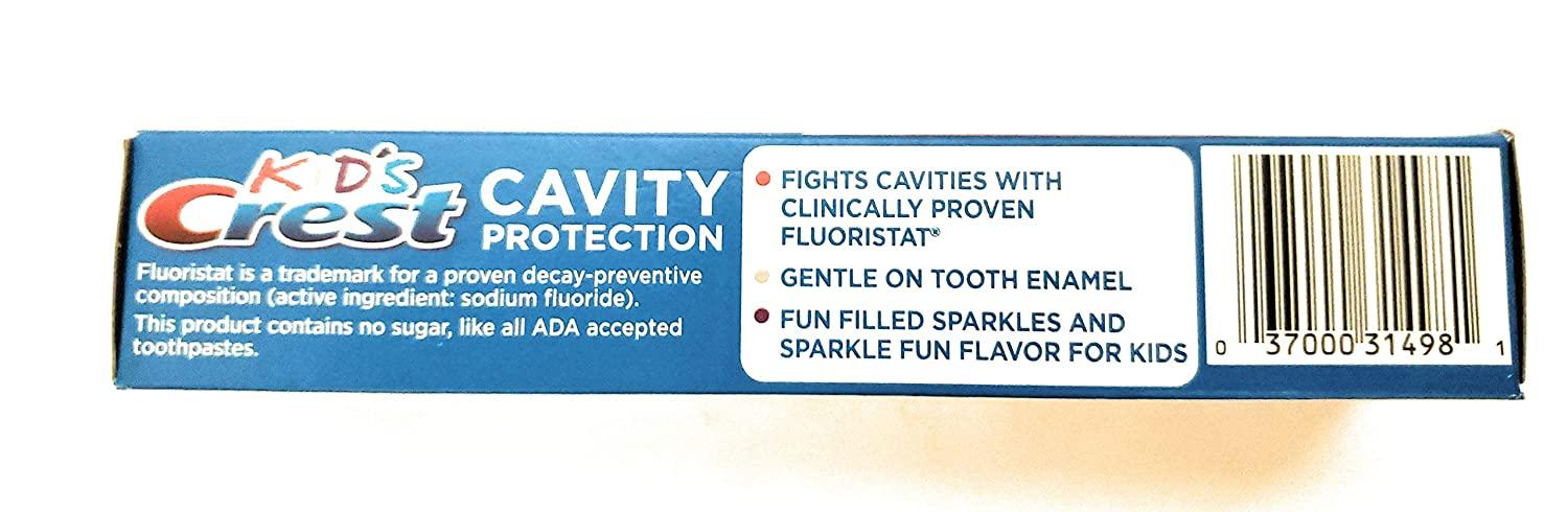 Crest Kid's Sparkle Fun Toothpaste 2.7oz (3 Pack) - Cavity Protection ...