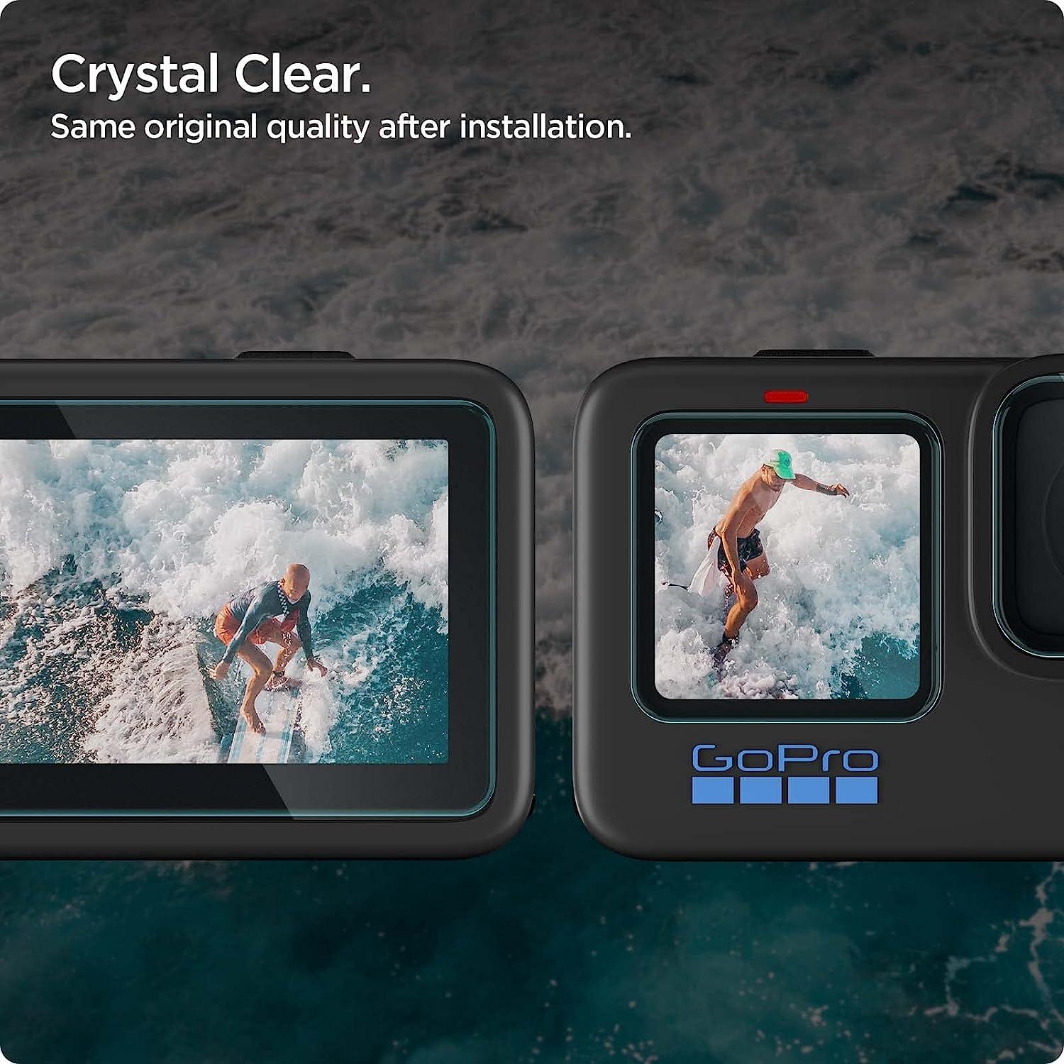 Spigen Tempered Glass Screen Protector designed for GoPro Hero 11 / GoPro Hero 10 / GoPro Hero 9 ...