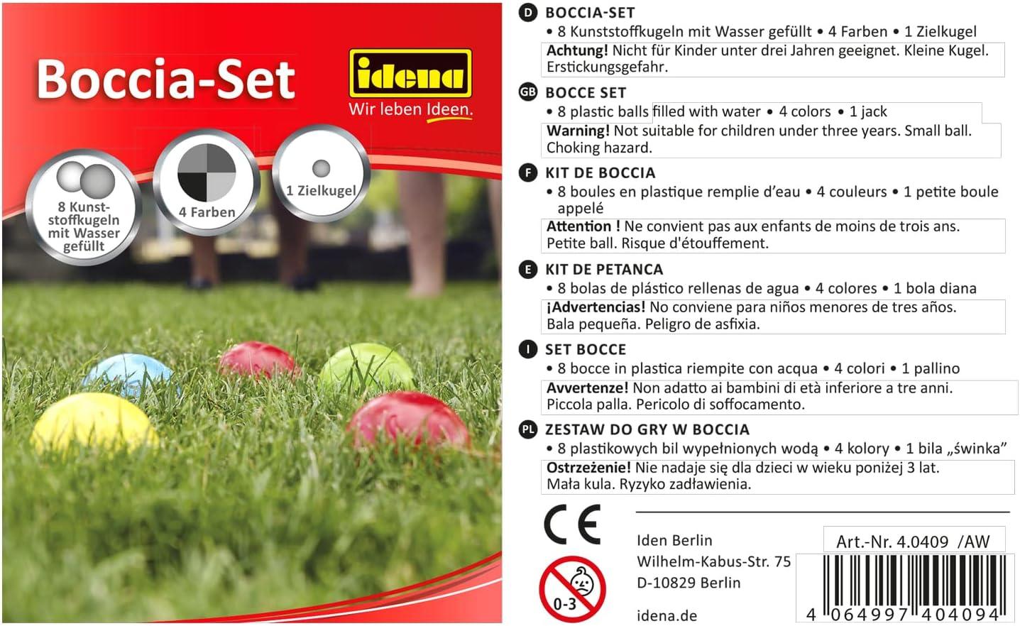 Idna 40409 Boccia Game - 8 Colored Balls Target Ball & Beam | Perfect ...