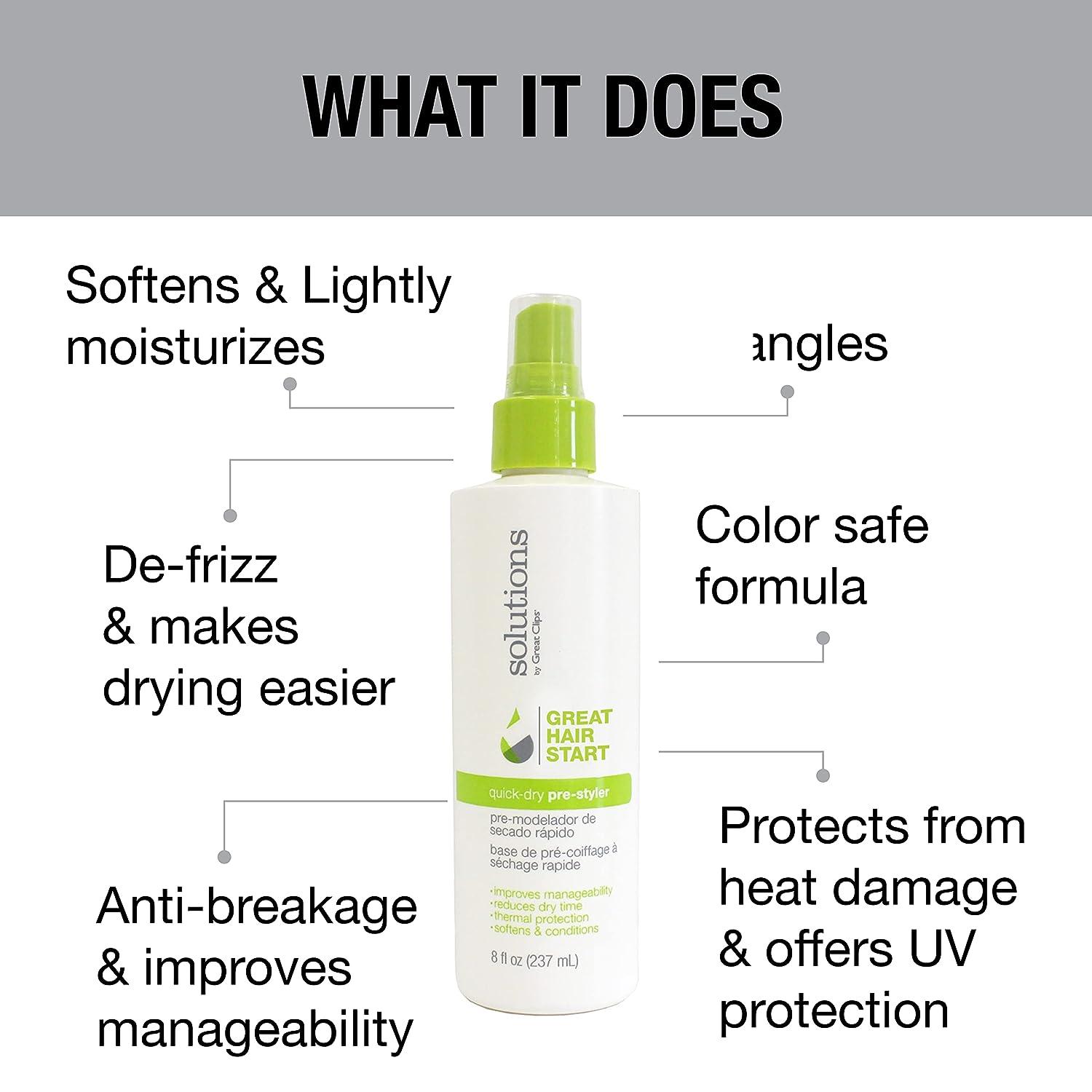 Great Clips Solutions Quick Dry Pre-Styler 8oz - Fast Drying Hair ...