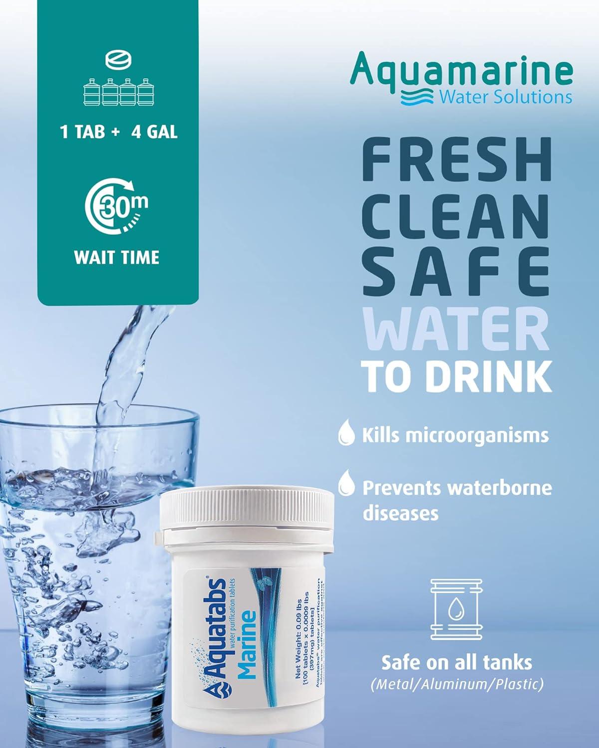 Aquatabs Marine Water Purification Tablets for Drinking - 397mg 100 ...