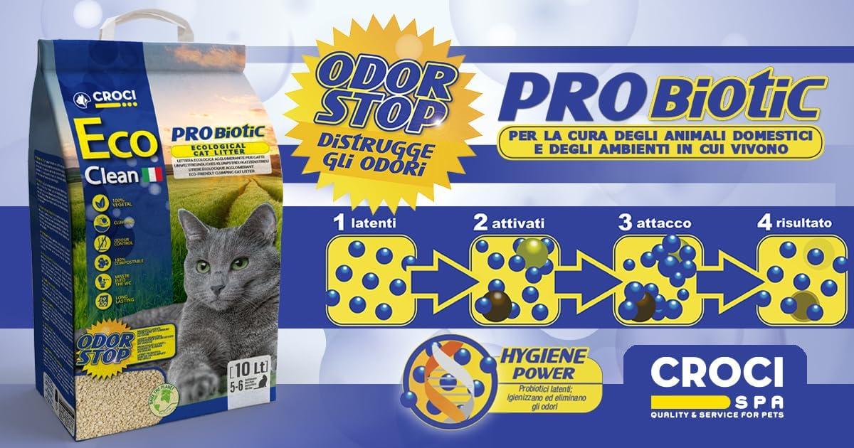 Buy Croci Eco Clean Probiotic Cat Litter 10L - Biodegradable Clumping ...