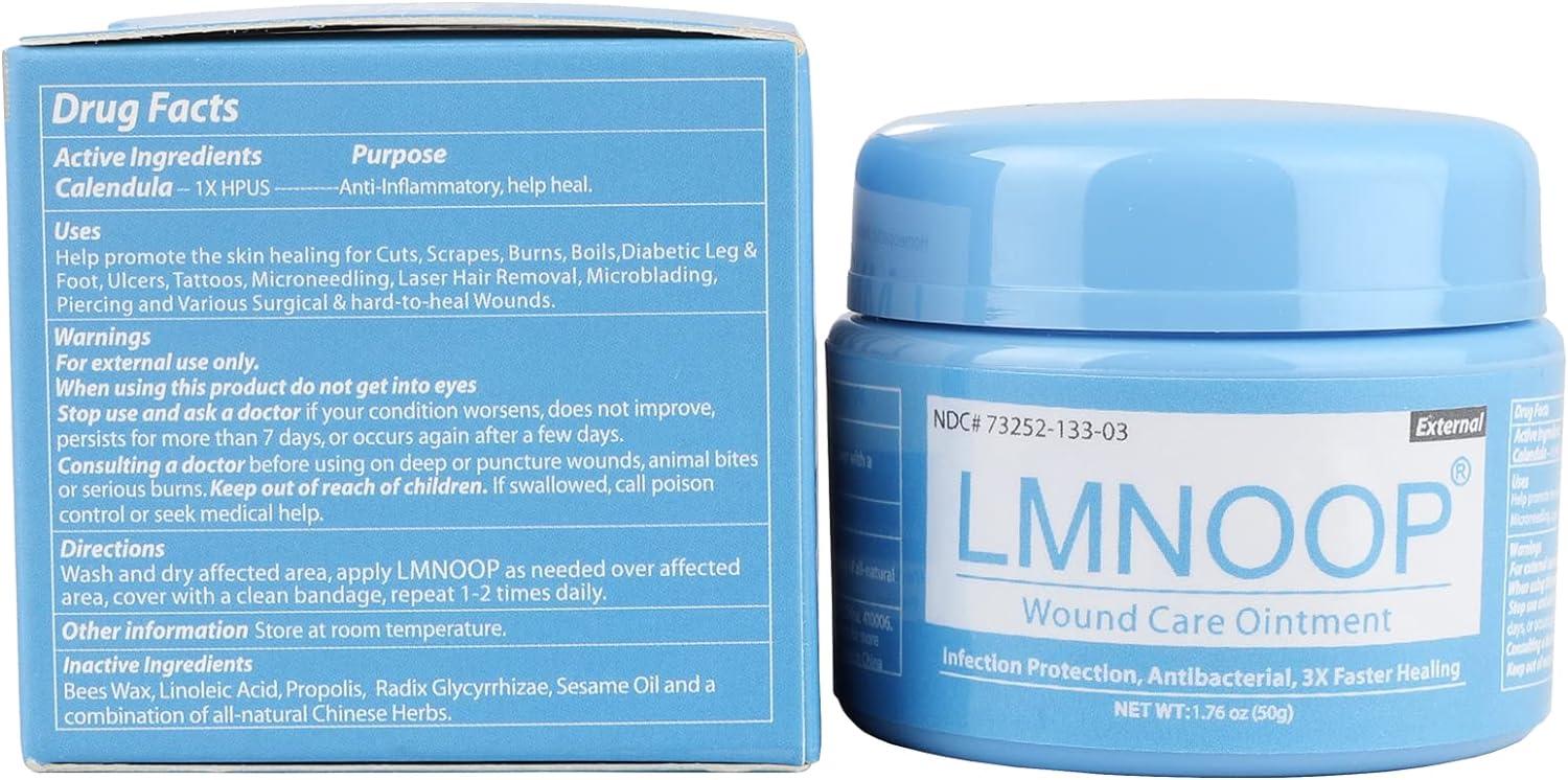 LMNOOP Wound Healing Ointment 1.76oz - Chronic Wound Care for Ulcers ...