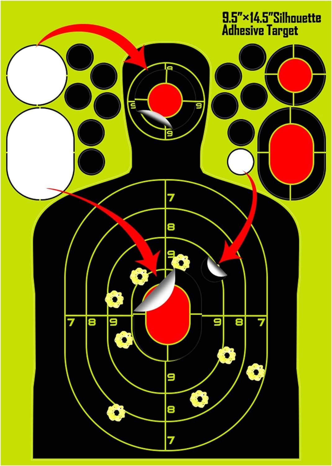 14.5x9.5 inch Shooting Targets - 10 Pack - Highly Visible Reactive ...