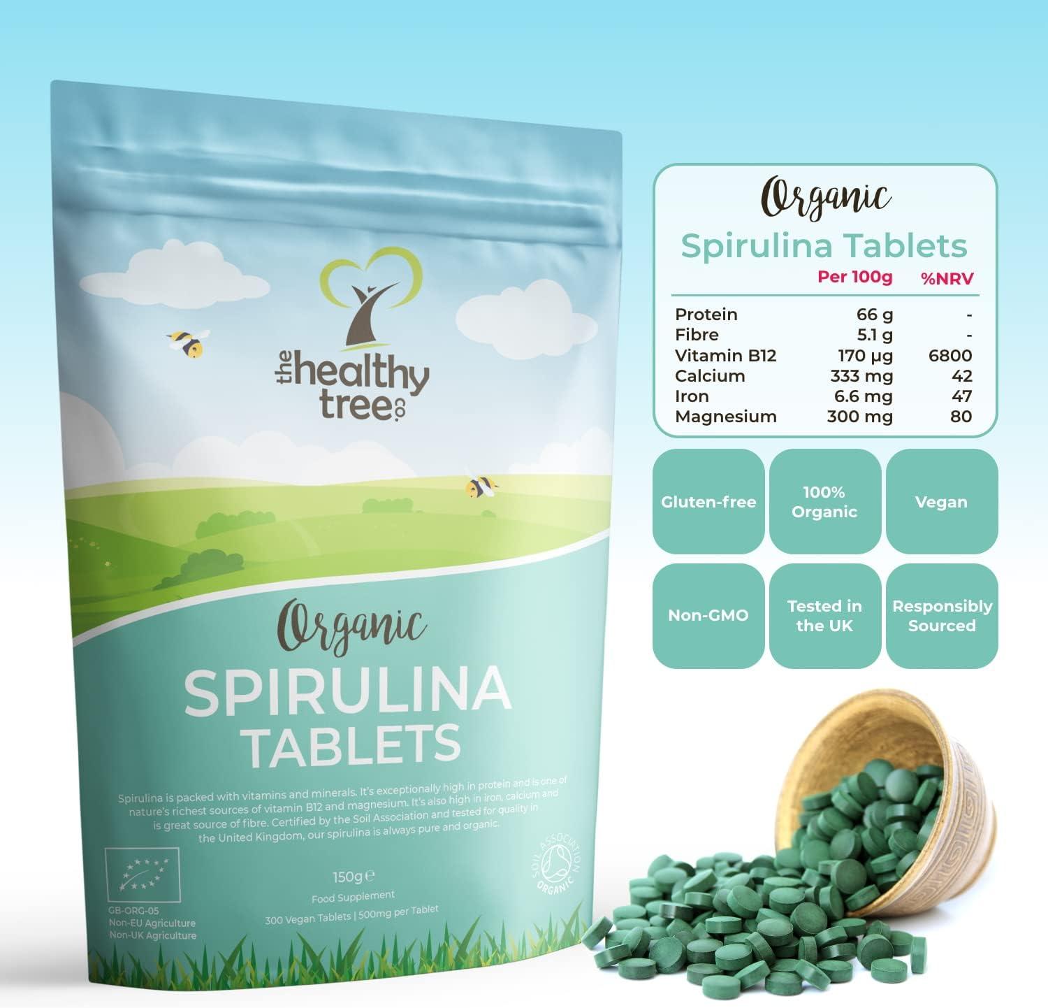 Organic Spirulina Tablets by TheHealthyTree Company - Vegan High in ...