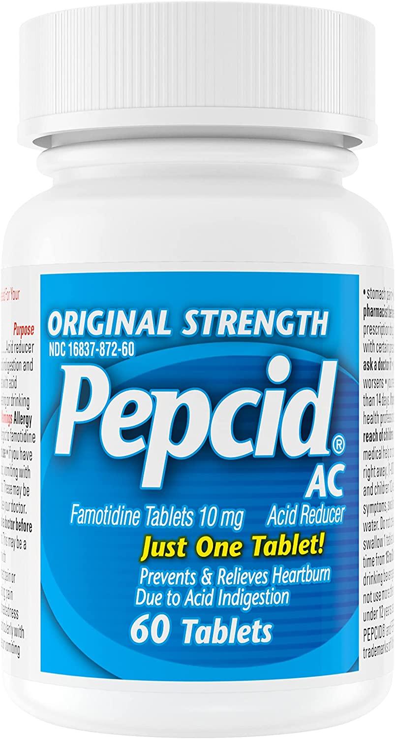 Pepcid AC Original Strength Heartburn Relief Tablets - 60 Count Pack ...