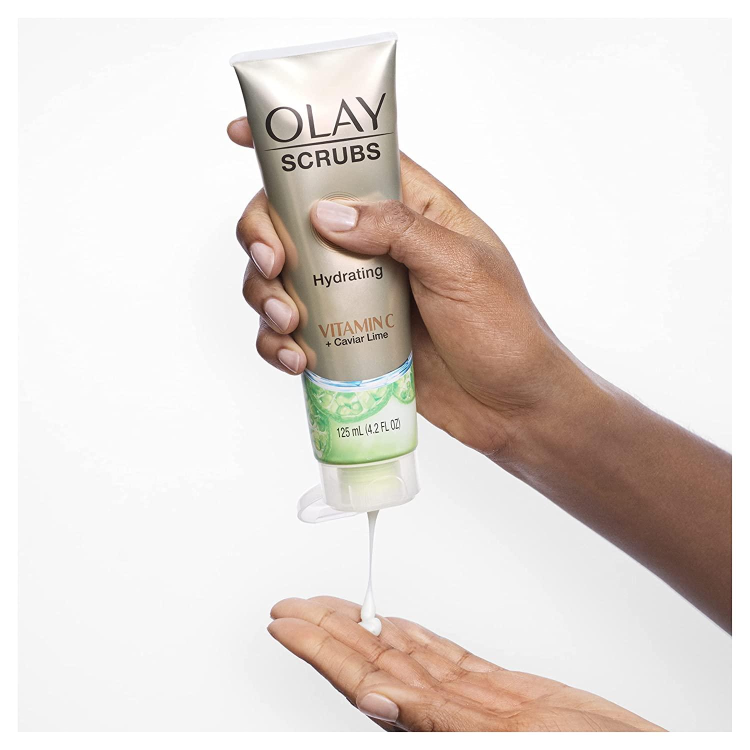 Olay Hydrating Face Scrub with Vitamin C and Caviar Lime Essence 4.2 fl ...