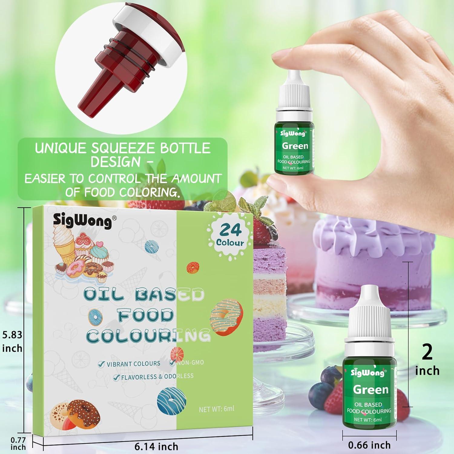 24 Colours Oil Based Food Colouring Set for Chocolate - Edible Candy ...