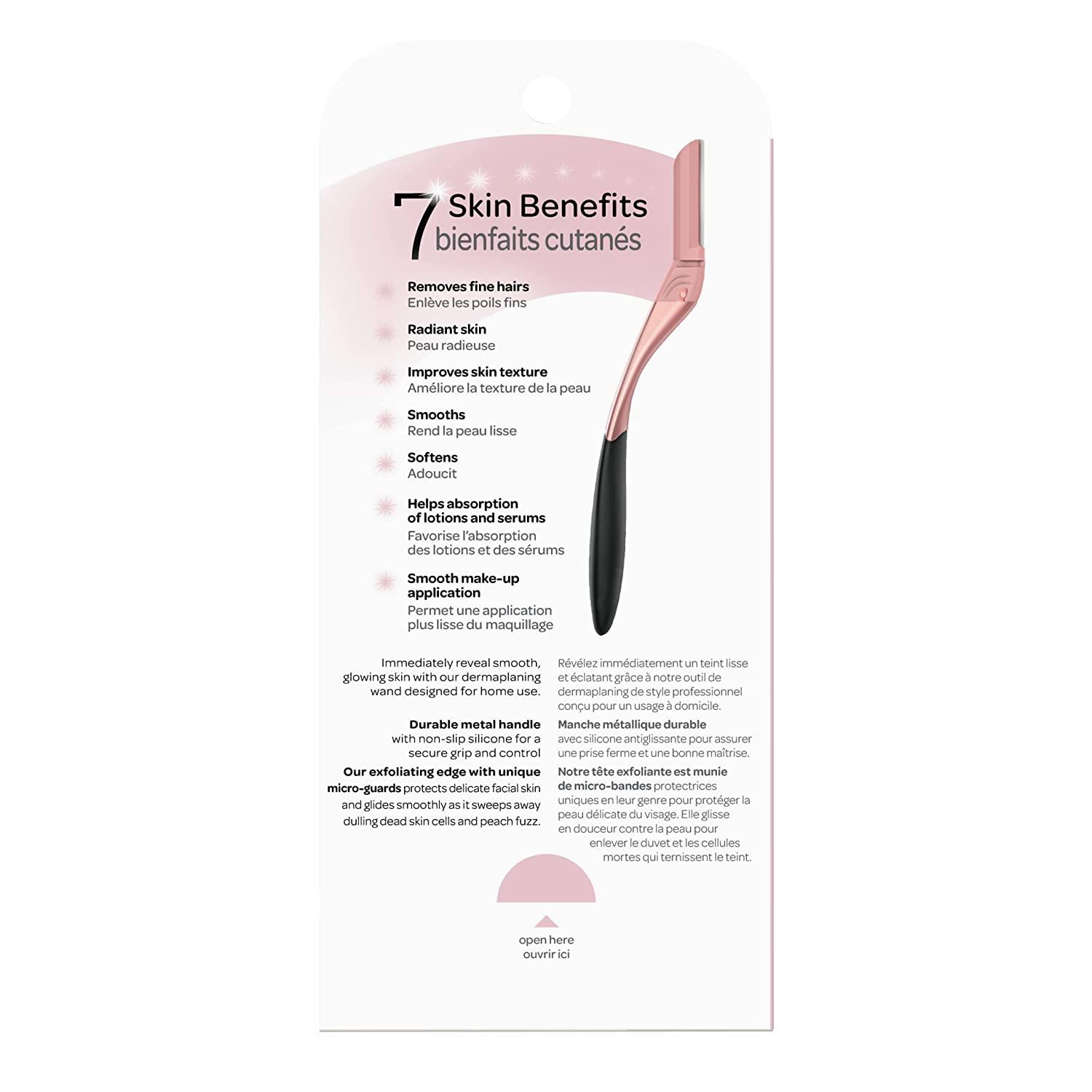 Schick Hydro Silk Dermaplaning Wand with 6 Refill Blades - Professional ...