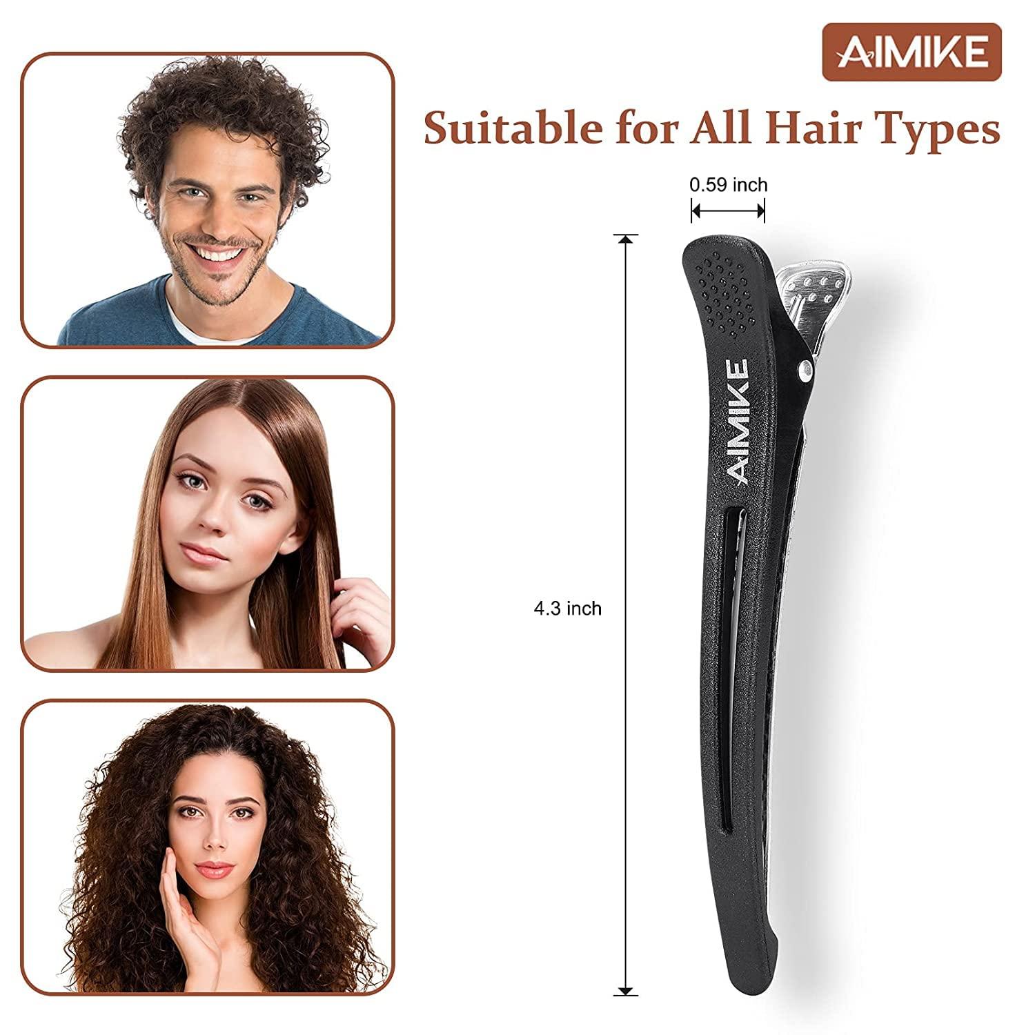 AIMIKE 4pcs Non-Slip Hair Clips for Styling & Sectioning | Salon ...