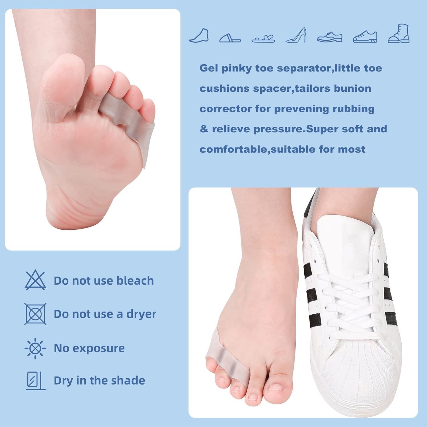 Pinky Toe Separator & Cushion Set - 6PCS Gel Straightener for ...
